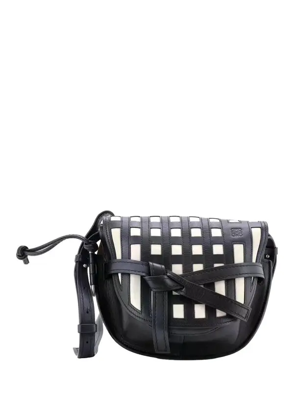 Loewe Gate Grid Small Shoulder Bag - Black