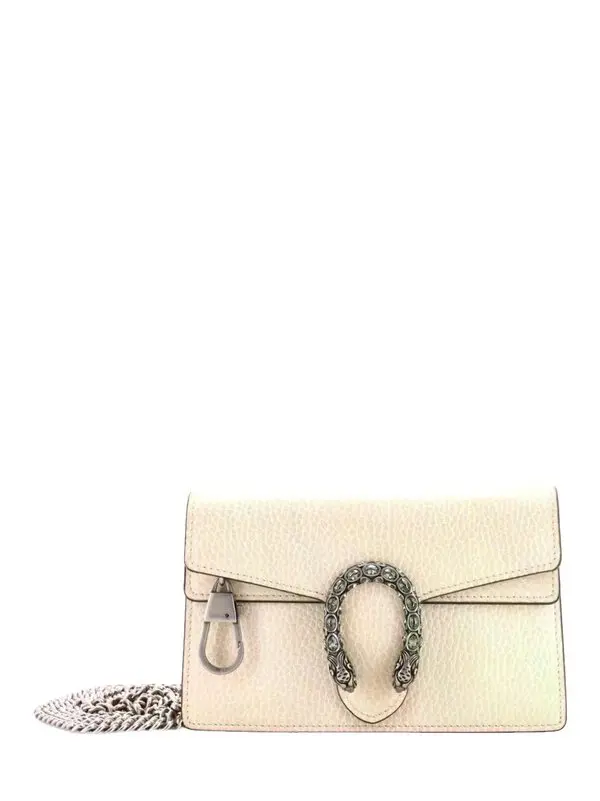 Gucci Dionysus Leather Super Mini Clutch Bag - Neutrals