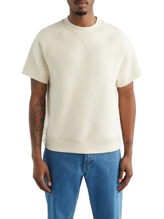 Bp. Relaxed Fleece Short Sleeve Sweatshirt - Ivory Cream
