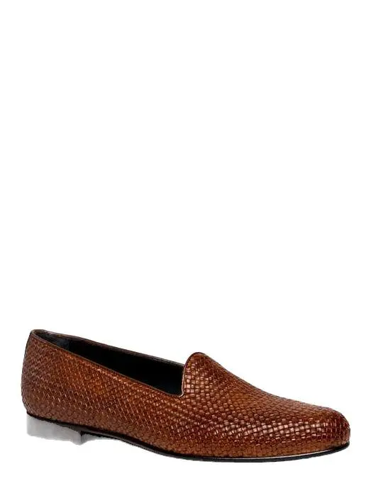 ZELLI ITALIA Cestino Woven Loafer - Cognac