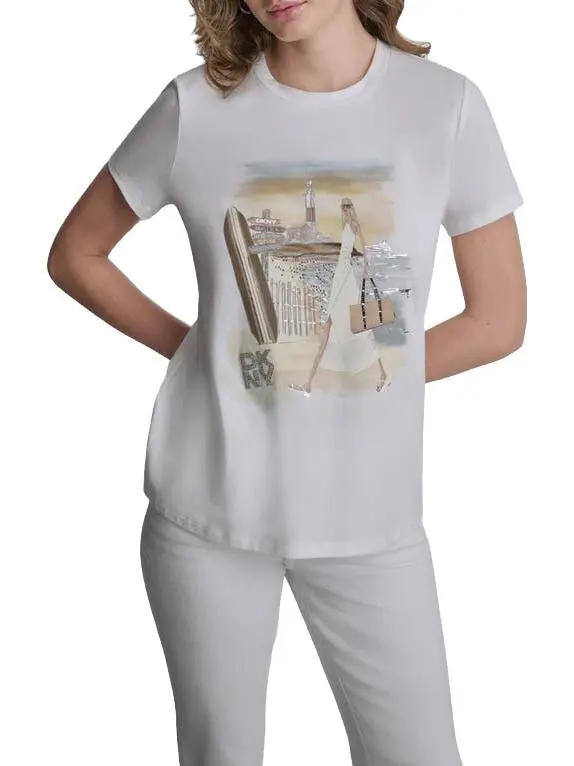 Dkny Montauk Graphic T-shirt - White