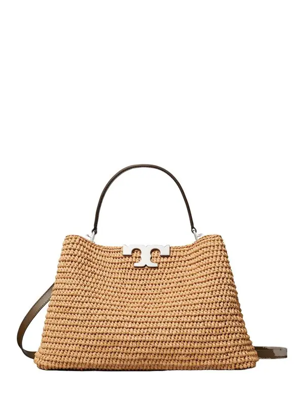 Tory Burch Eleanor Straw Satchel - Honeycomb