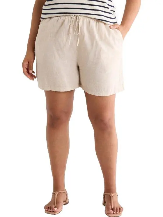 Caslon Linen Blend Drawstring Shorts - Flax
