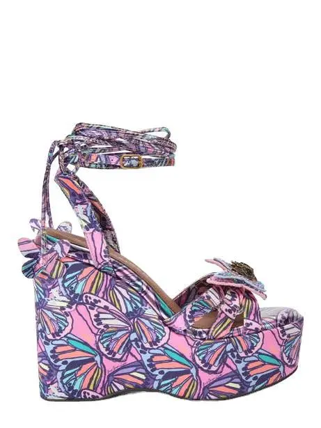 Kurt Geiger Butterfly Ankle Wrap Platform Wedge Sandal - Light/pastel Purple