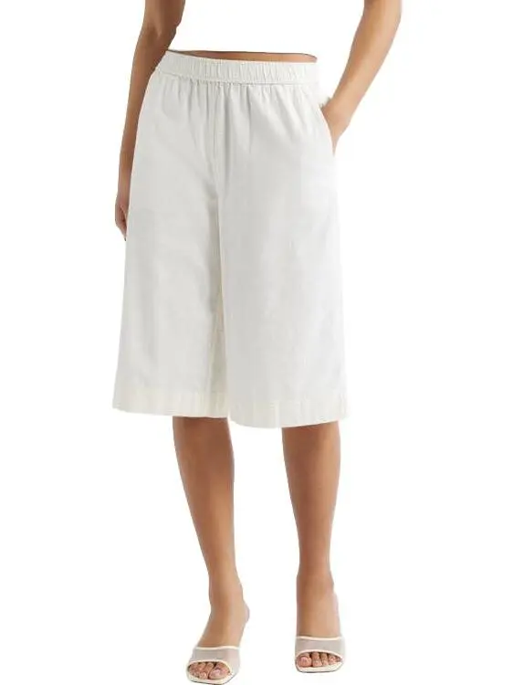 OPEN EDIT Linen Blend Culottes - White