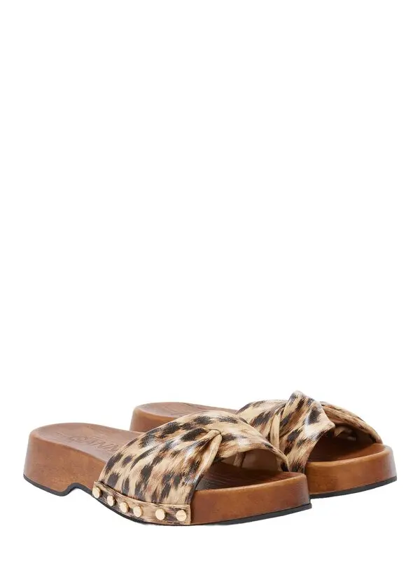 GANNI Platform Slide Sandal - Argan Oil