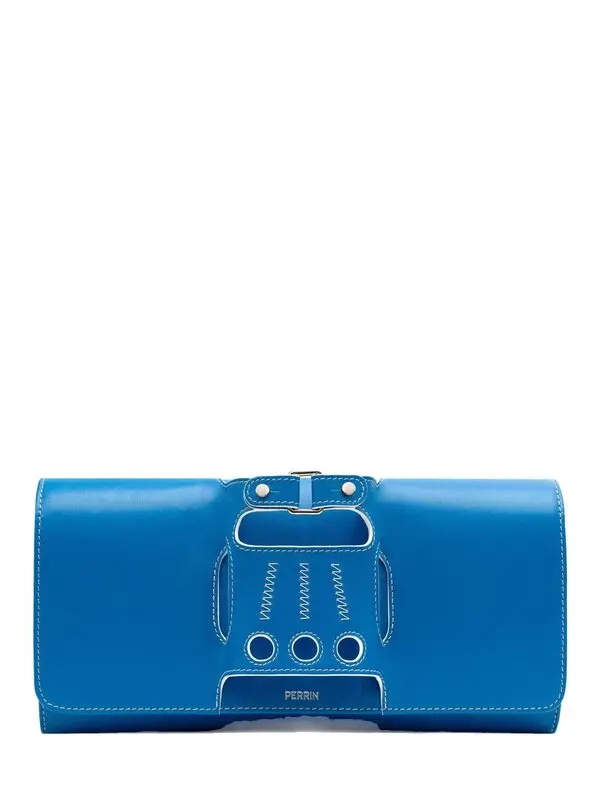 Perrin Le Cabriolet Clutch - Azur/white