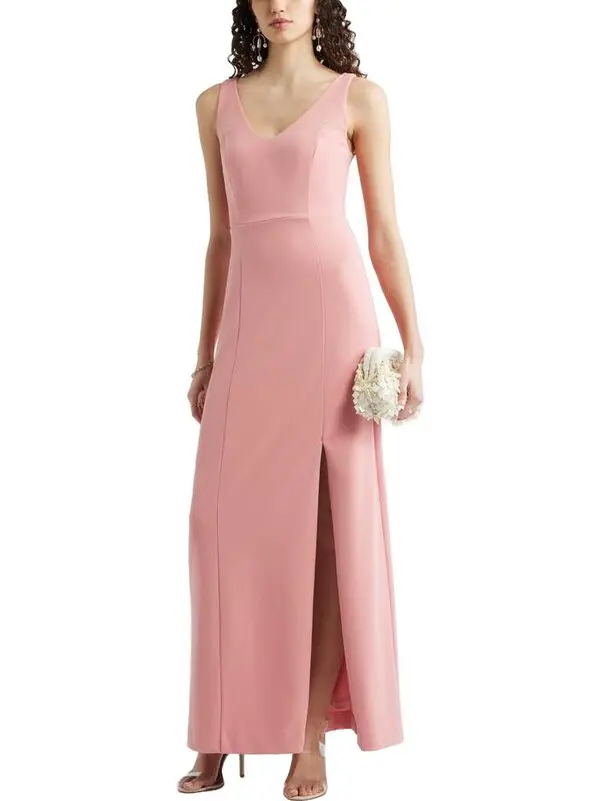 Chelsea28 Seamed Cotton-blend Sheath Gown - Pink Apricot