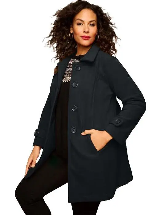 ROAMAN'S Button-up Fleece Jacket - Black