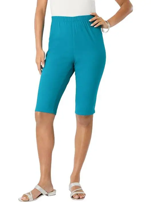 ROAMAN'S Comfort Stretch Bermuda Jean Shorts - Deep Turquoise
