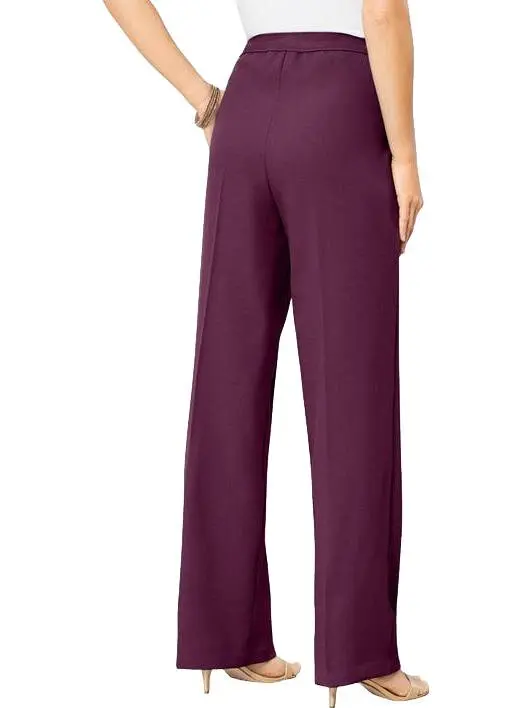 ROAMAN'S Wide Leg Bend Over® Pant - Dark Berry