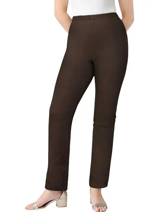 Roaman's Comfort Stretch Straight Leg Jean - Chocolate