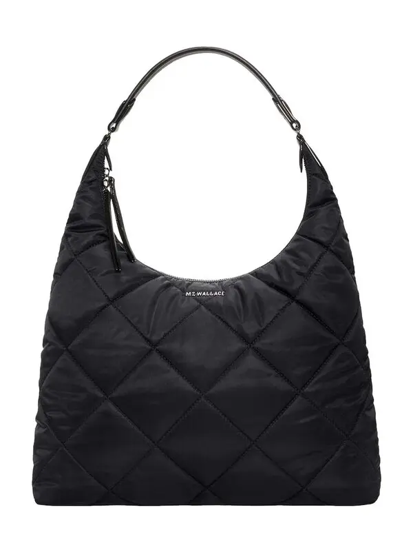 Mz Wallace Quilted Nylon Shoulder Bag - Black