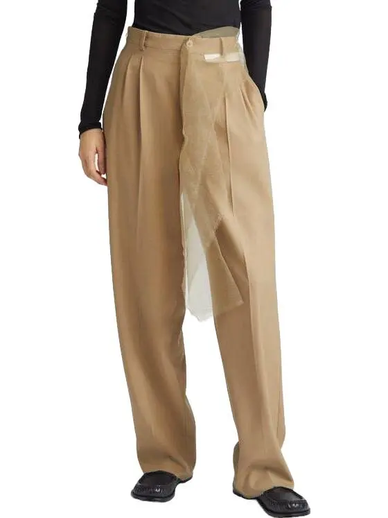 MAGLIANO Piccolo Paradiso Pleated Wool Trousers - Beige