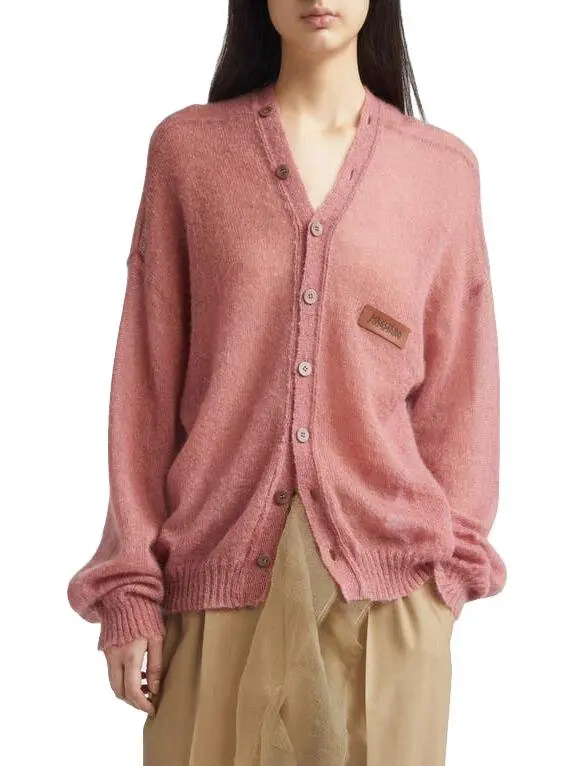MAGLIANO Mélange Mohair And Wool Cardigan - Pink