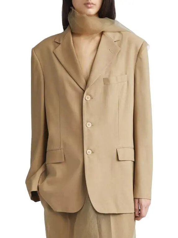 MAGLIANO Piccolo Paradiso Organza & Wool Jacket - Beige