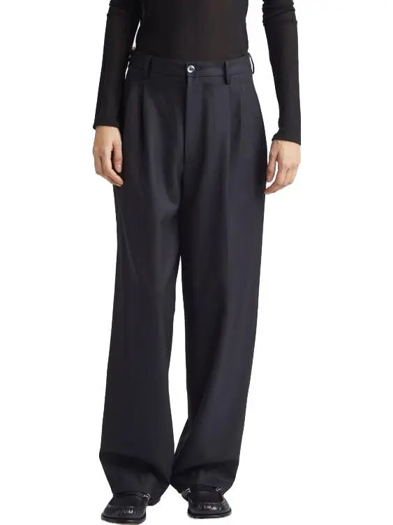 MAGLIANO Double Pleat Wool Trousers - Black