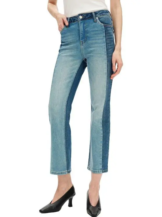 BAYEAS High-rise Straight Leg Jeans - Medium Blue
