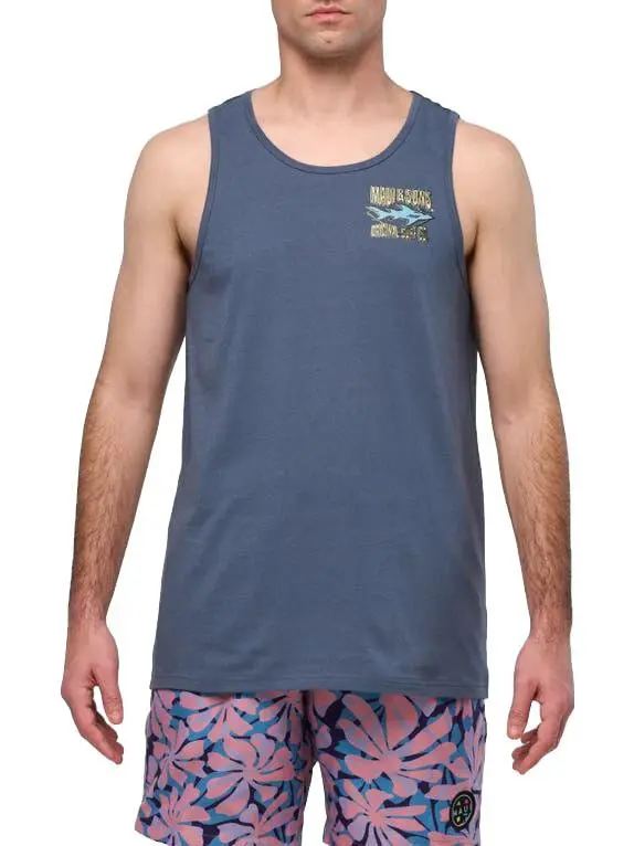 MAUI & SONS Biting Edge Graphic Tank - Indigo