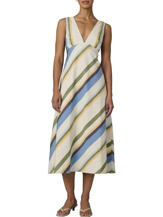 Joe's Jeans The Joni Stripe Midi Dress - Azure Variegated Stripe