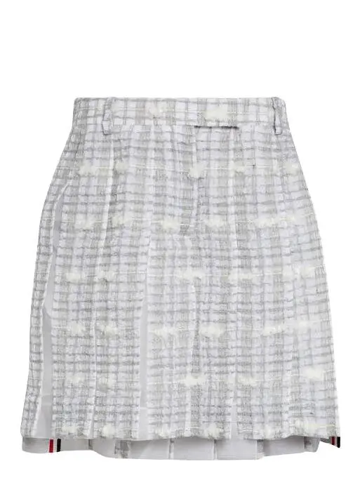 Thom Browne Low-rise Pleated Tweed Skirt - Medium Grey