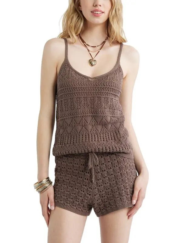 Bp. Open Stitch Tank - Brown Quartz