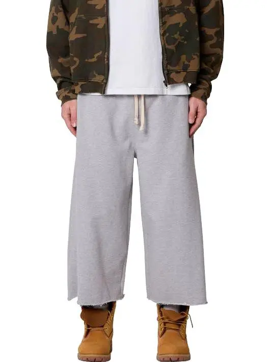Mnml Baggy Terry Long Sweat Shorts - Heather Grey