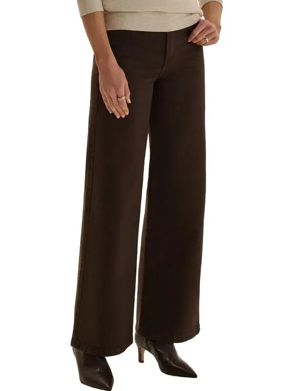 FAVORITE DAUGHTER The Mischa Wide Leg Jeans - Espresso