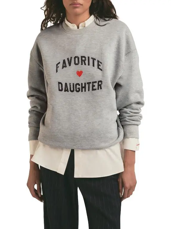 FAVORITE DAUGHTER Cotton-blend Sweatshirt - Heather Grey