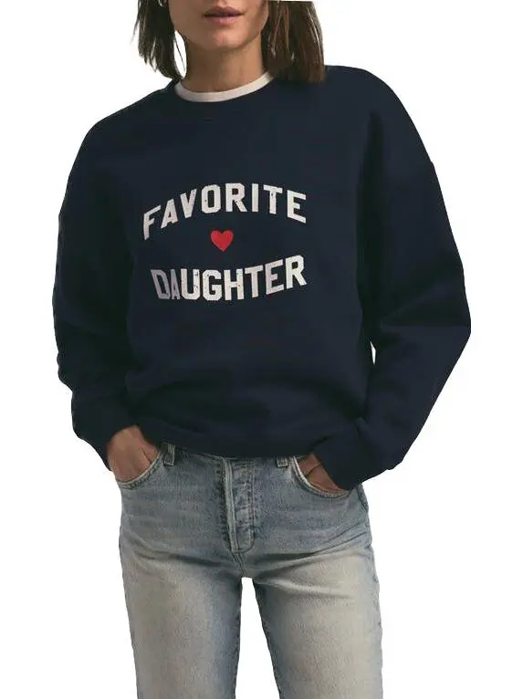 FAVORITE DAUGHTER Cotton-blend Sweatshirt - Navy