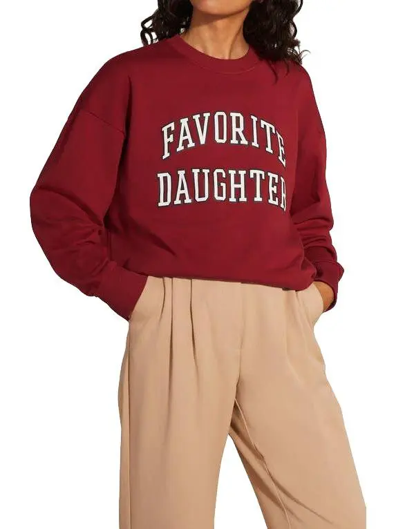 FAVORITE DAUGHTER Collegiate Cotton-blend Sweatshirt - Collegiate Red