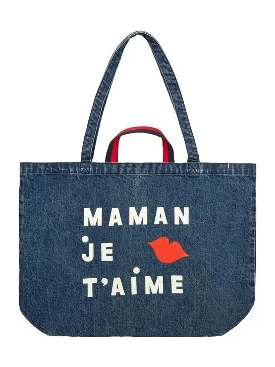 Clare V. Cotton Denim Jumbo Tote - Indigo