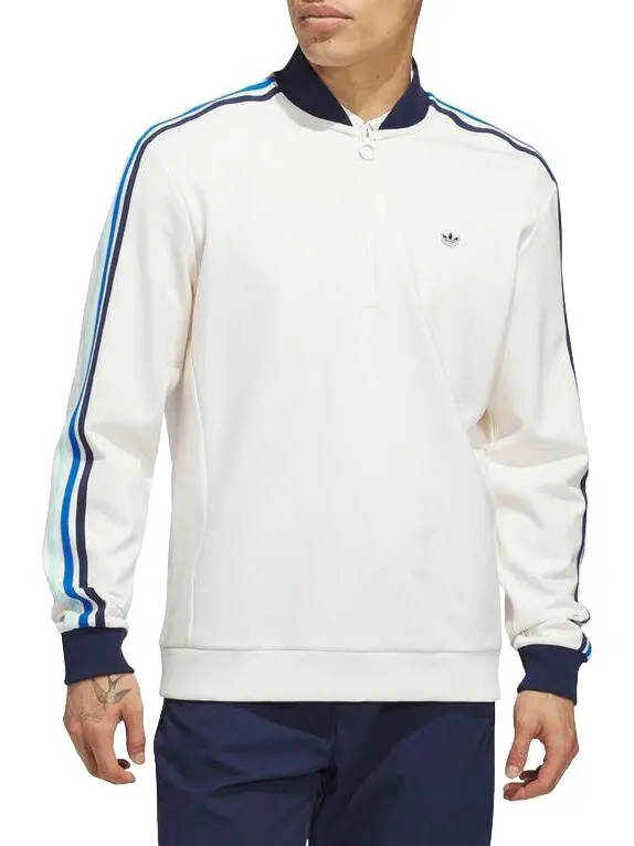 Adidas Quarter-zip Golf Sweatshirt - Chalk White/night Indigo