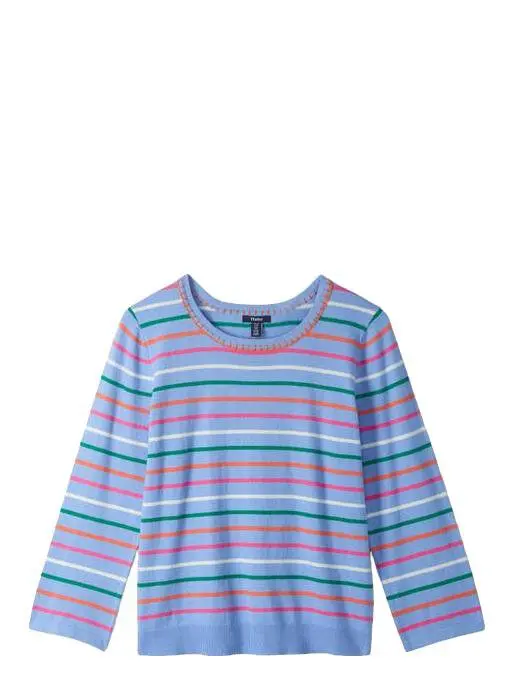 HATLEY Stripe Embroidered Cotton T-shirt - Purple