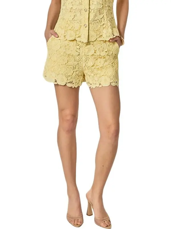 English Factory Floral Lace Shorts - Butter Yellow
