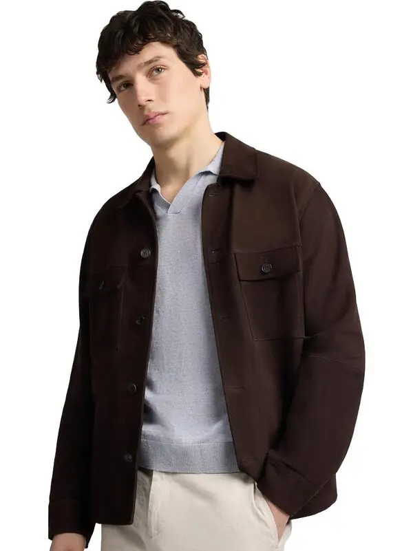 Onia Suede Traveler Jacket - Chocolate