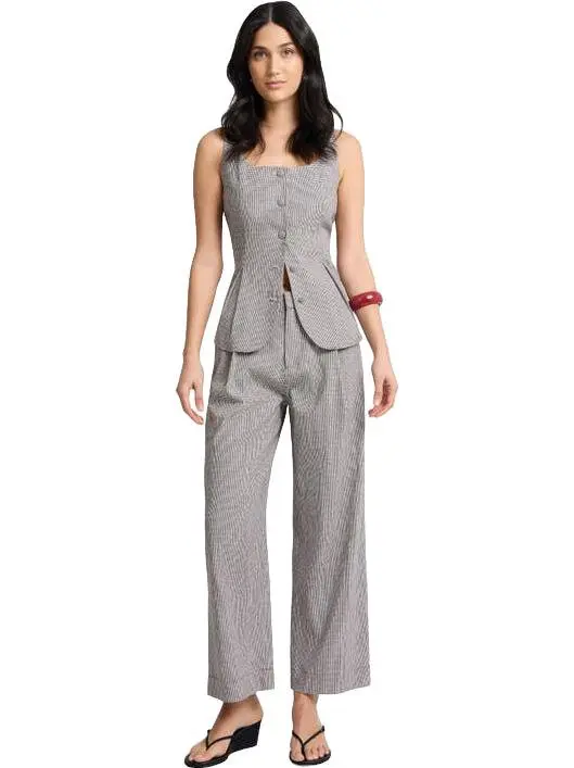 Onia Peplum Vest - Brown/white