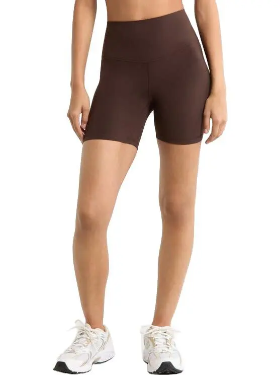 Zella Studio Luxe Bike Shorts - Brown Mole