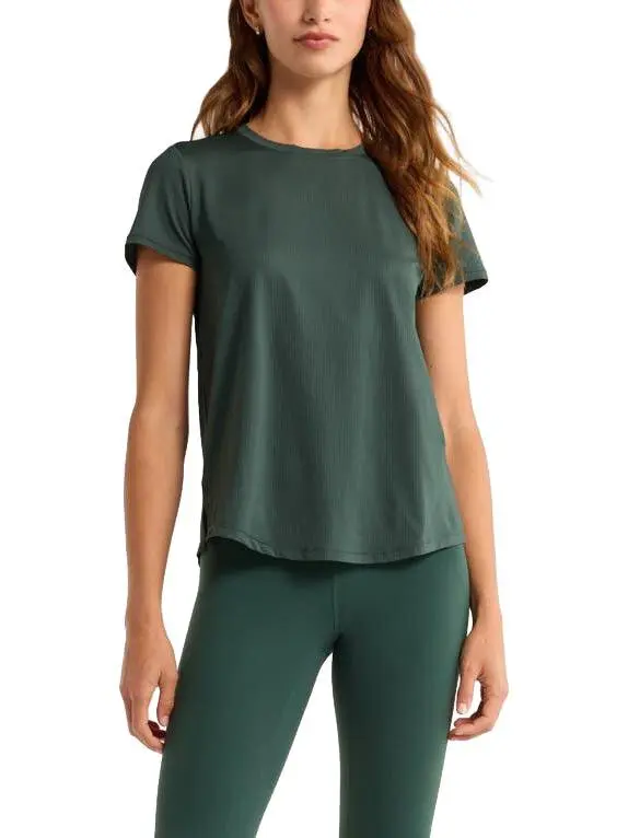 Zella Rally Mesh T-shirt - Green Timber