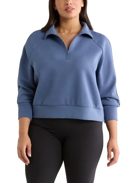 Zella Sporty Half-zip Pullover - Blue Vintage