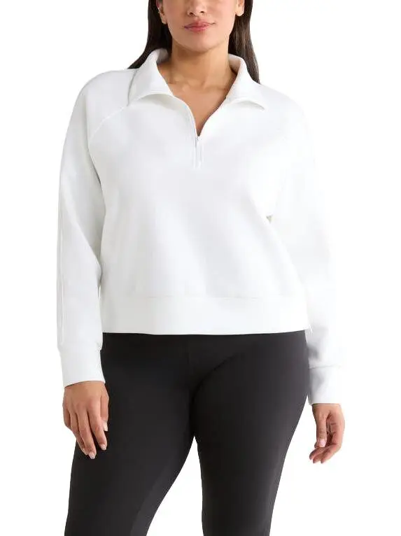 Zella Sporty Half-zip Pullover - White