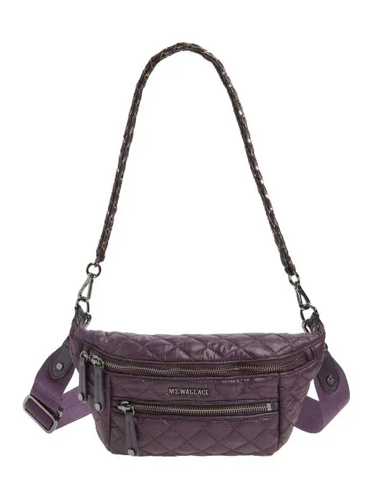 Mz Wallace Quilted Nylon Convertible Sling Bag - Raisin