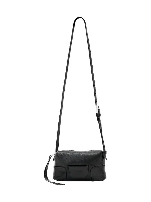 ALLSAINTS Micro Ares Crossbody Bag - Black/silver