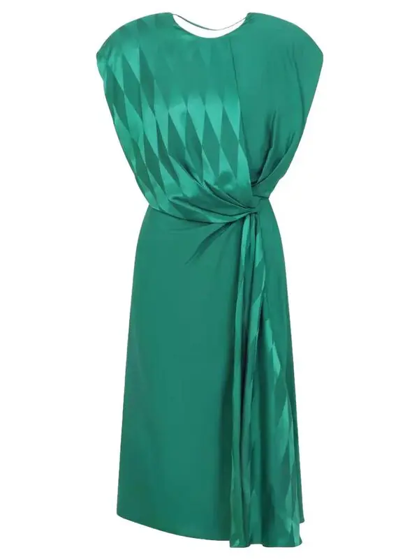 Versace Twist-detail Silk Dress - Green