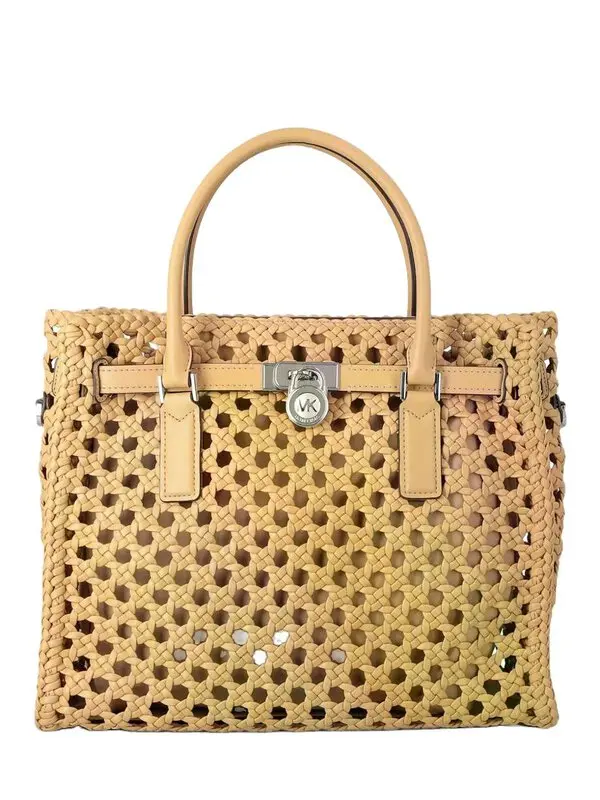 Michael Kors Woven Padlock Tote Bag - Neutrals