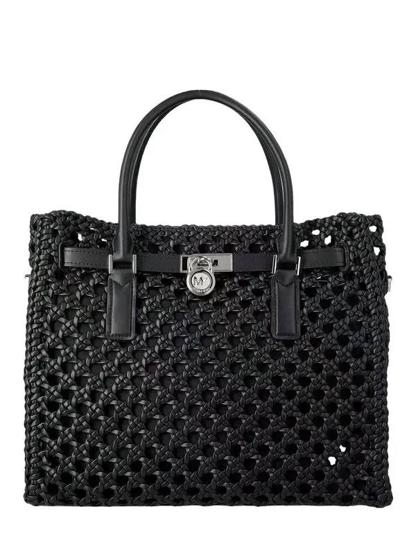 Michael Kors Woven Padlock Tote Bag - Black