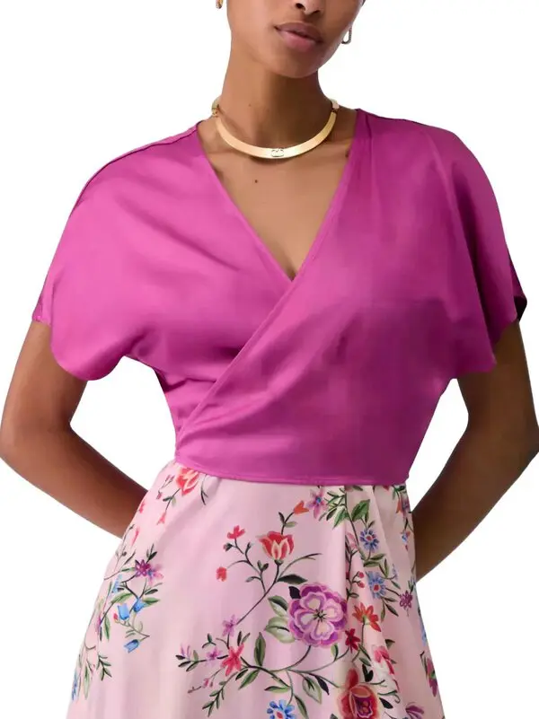 Liu Jo Satin Wrap-cut Top - Pink