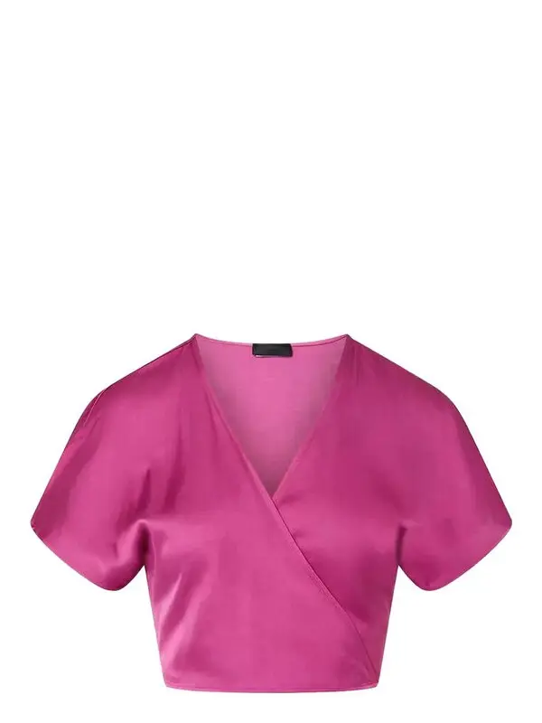 Liu Jo Satin Wrap-cut Top - Pink