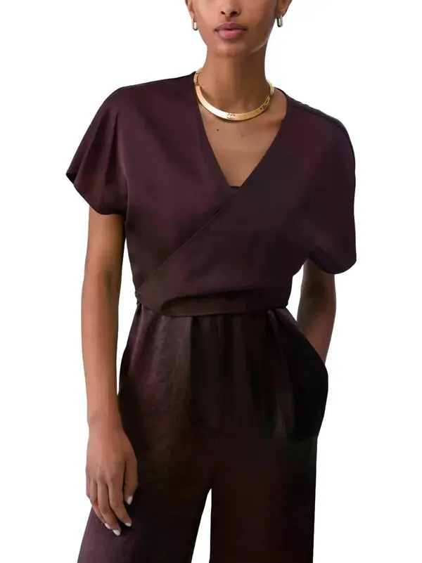 Liu Jo Satin Wrap-style Top - Purple