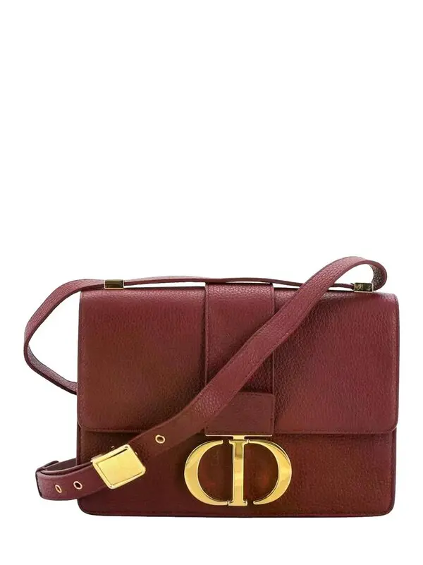 Dior 30 Montaigne Flap Bag Leather Shoulder Bag - Red